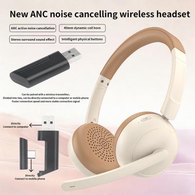 China JTY-G3 ANC Wireless Over Ear Headset with Detachable Mic, 0.038s Ultra Low Latency Bluetooth Headphones, 45H Playtime & USB Transmitter for Gaming & Office Calls for sale