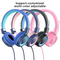 China JTY-G2 Foldable Wired Over Ear Headphones with Inline Mic, Adjustable Lightweight Corded Headset, 3.5mm / Type-C Plug Optional, Soft Cushion Headphones for Music, Study & Video Calls for sale