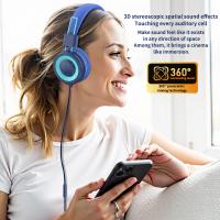 China JTY-G2 Foldable Wired Over Ear Headphones with Inline Mic, Adjustable Lightweight Corded Headset, 3.5mm / Type-C Plug Optional, Soft Cushion Headphones for Music, Study & Video Calls for sale