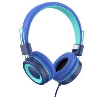 China JTY-G2 Foldable Wired Over Ear Headphones with Inline Mic, Adjustable Lightweight Corded Headset, 3.5mm / Type-C Plug Optional, Soft Cushion Headphones for Music, Study & Video Calls for sale