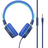 China JTY-G2 Foldable Wired Over Ear Headphones with Inline Mic, Adjustable Lightweight Corded Headset, 3.5mm / Type-C Plug Optional, Soft Cushion Headphones for Music, Study & Video Calls for sale