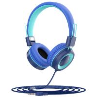 China JTY-G2 Foldable Wired Over Ear Headphones with Inline Mic, Adjustable Lightweight Corded Headset, 3.5mm / Type-C Plug Optional, Soft Cushion Headphones for Music, Study & Video Calls for sale