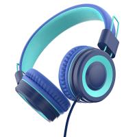 China JTY-G2 Foldable Wired Over Ear Headphones with Inline Mic, Adjustable Lightweight Corded Headset, 3.5mm / Type-C Plug Optional, Soft Cushion Headphones for Music, Study & Video Calls for sale