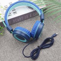 China JTY-G2 Foldable Wired Over Ear Headphones with Inline Mic, Adjustable Lightweight Corded Headset, 3.5mm / Type-C Plug Optional, Soft Cushion Headphones for Music, Study & Video Calls for sale