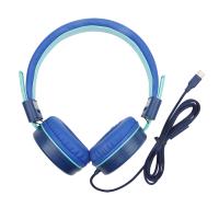 China JTY-G2 Foldable Wired Over Ear Headphones with Inline Mic, Adjustable Lightweight Corded Headset, 3.5mm / Type-C Plug Optional, Soft Cushion Headphones for Music, Study & Video Calls for sale