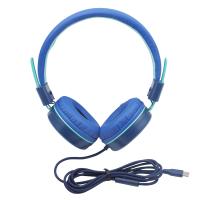 China JTY-G2 Foldable Wired Over Ear Headphones with Inline Mic, Adjustable Lightweight Corded Headset, 3.5mm / Type-C Plug Optional, Soft Cushion Headphones for Music, Study & Video Calls for sale