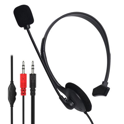 China JTY-900 3.5mm Monaural Headset with Microphone, Wired Single Ear Headphone, Lightweight Call Center Headset with Inline Control for PC Laptop Phone Office Conference for sale