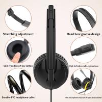 China JTY-700 3.5mm Stereo Wired Headset with Microphone, Over-ear Dual Ear Headphone, Lightweight Office Call Center Headset for Laptop PC Phone Online Meeting for sale