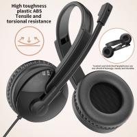 China JTY-700 3.5mm Stereo Wired Headset with Microphone, Over-ear Dual Ear Headphone, Lightweight Office Call Center Headset for Laptop PC Phone Online Meeting for sale