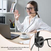 China JTY-700 3.5mm Stereo Wired Headset with Microphone, Over-ear Dual Ear Headphone, Lightweight Office Call Center Headset for Laptop PC Phone Online Meeting for sale