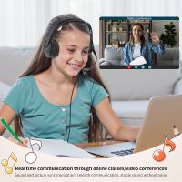 China JTY-700 3.5mm Stereo Wired Headset with Microphone, Over-ear Dual Ear Headphone, Lightweight Office Call Center Headset for Laptop PC Phone Online Meeting for sale