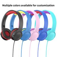 China JTY-510 Wired Over-Ear Headphones with Microphone, Foldable Kids Headset with Inline Control, Stereo Lightweight Headphones for School Online Learning for sale