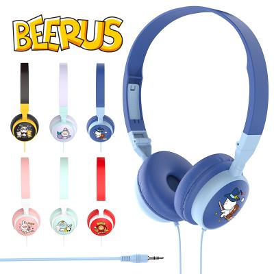 China JTY-882IP BEERUS Licensed Kids Wired Headphones, 3.5mm Over-Ear Cute Cartoon Headset, Lightweight Adjustable Headband Headphones for School Online Class for sale