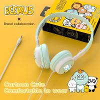 China JTY-882IP BEERUS Licensed Kids Wired Headphones, 3.5mm Over-Ear Cute Cartoon Headset, Lightweight Adjustable Headband Headphones for School Online Class for sale