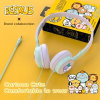 China JTY-882IP BEERUS Licensed Kids Wired Headphones, 3.5mm Over-Ear Cute Cartoon Headset, Lightweight Adjustable Headband Headphones for School Online Class for sale
