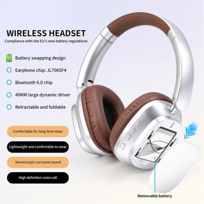 China JTY-36 Over-Ear Bluetooth Headphones with Detachable Dual Battery, HiFi Lossless Sound Wireless Headset, AI Clear Call & Low Latency for Gaming Meeting for sale