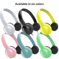 China JTY-718 3.5mm Wired On-Ear Headphones, Adjustable Lightweight Stereo Headset for Kids School Classroom, Multi Color Bulk Pack Available for sale