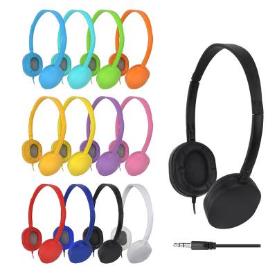 China JTY-868 3.5mm Wired On-Ear Headphones, Lightweight Stereo Headset for Classroom Computer Lab, Bulk Pack with Assorted Bright Colors for sale