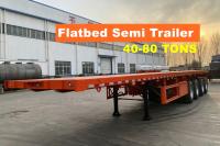 China 4 Axle Flatbed Semi Trailer with 80 Tons Load Capacity Mechanical Suspension for Versatile Transport Solutions for sale
