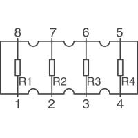 China YC164-JR-071KL SMD0603 Array Chip Resistor 4x1K Ohm 5% Thick Film for sale