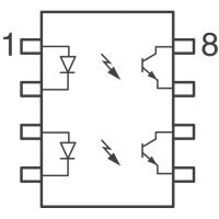China ILD205T Dual Channel Optocoupler Phototransistor Output SOIC-8 3000 VRMS for sale