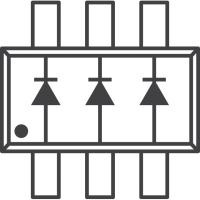 China BZX84C5V6TS-7-F Triple Surface Mount Zener Diode Array 5.6V SOT-363 for sale