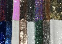 China Reversible Colorful Mermaid Sequin Fabric , Silver Sequin Material Custom Made for sale