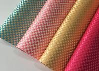 China Silk Weave PVC Leather Fabric Plain Colorful Environmental Protection for sale