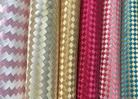 China Silk Weave PVC Leather Fabric Plain Colorful Environmental Protection for sale