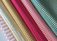China Silk Weave PVC Leather Fabric Plain Colorful Environmental Protection for sale