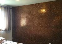China Single Side Precut Dark Grey Glitter Wallpaper Covering Convenience Unique for sale