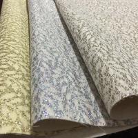 China Colorful Glitter Fabric Roll Leaf Flower Pattern Customized Color Wide Application for sale