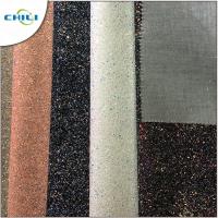 China Waterproof Woven Backing chunky Glitter Faux Leather Fabric Black Glitter Fabric for sale