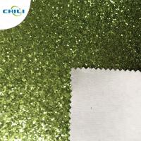 China Pu Synthetic Glitter Leather Fabric Hair Ornament Applied 0.8±0.15mm Thickness for sale