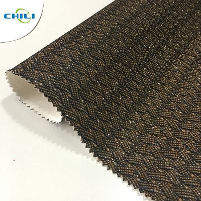 China New Design Shining Pu Glitter Fabric For shoes And Bags for sale