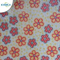 China Shinnning Synthetic Leather Fabric Floral 0.7±0.1mm Thickness Precision Cutting for sale