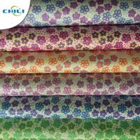 China Shinnning Synthetic Leather Fabric Floral 0.7±0.1mm Thickness Precision Cutting for sale