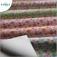 China Shoes Printed Faux Leather Fabric , Leatherette Upholstery Fabric Easy Cleaning for sale