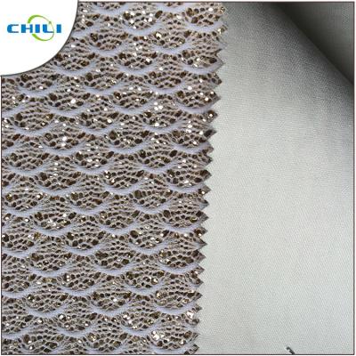 China Hot Sale Pu Glitter Leather For Footwear Raw Material Handbag And Decoration for sale