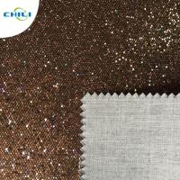 China New Design Shining Pu Leather Material Mesh Glitter Fabric For Shoes for sale
