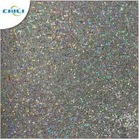 China Wholesale New Design Pu Rexine Mesh Glitter Fabric Price for sale