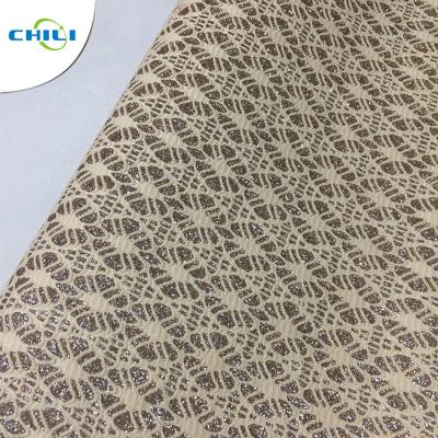 China Artifical Shinning Synthetic Fabric With Glitter Leather For Shoes for sale