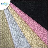 China Wholesale Eco-Friendly Synthetic Mesh Glitter shoe Leather for sale