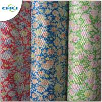 China Wiped Clean Printed Faux Leather Fabric Fade Resistant Consistent Color for sale