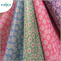 China Colored Fake Leather Material , Faux Tooled Leather Fabric Vinyl Based For Diy Crafts for sale