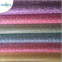 China Colored Fake Leather Material , Faux Tooled Leather Fabric Vinyl Based For Diy Crafts for sale