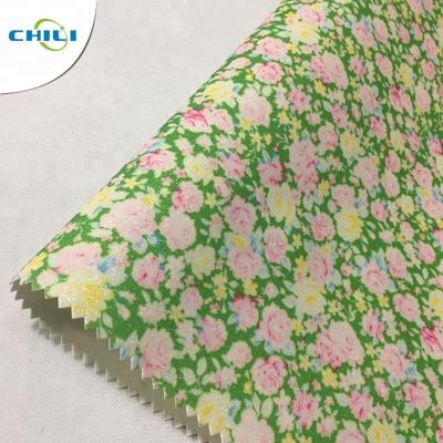 China Elegant Printed Faux Leather Fabric Quick Drying Great Visual Effect for sale