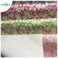 China Elegant Printed Faux Leather Fabric Quick Drying Great Visual Effect for sale