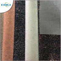 China Flat Glitter Polyester Fabric Squares , Glitter Clothing Fabric Canvas Backing for sale