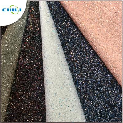 China Grade 3 Glitter Leather Fabric Style Mixed Attractive High Brightness for sale